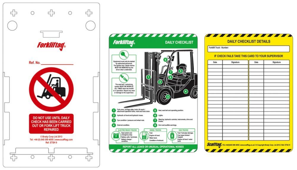 Scafftag Forklift Tag Kit | Safety Signs | Screwfix.ie