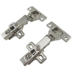 Nickel 110 Soft Close Clip On Concealed Hinges 116mm 2 Pack