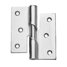 Smith & Locke Polished Chrome Rising Butt Hinges RH 75mm x 70.6mm 2 Pack - Screwfix