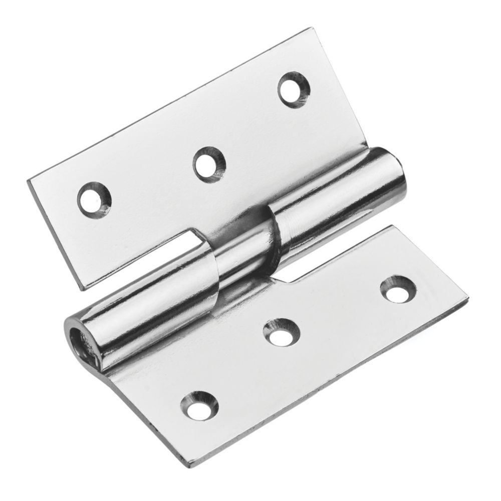 Smith & Locke Polished Chrome Rising Butt Hinges RH 75mm x 70.6mm 2 Pack - Screwfix