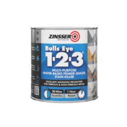 Zinsser Bulls Eye 1-2-3 1Ltr White Matt Stain Block Interior & Exterior ...