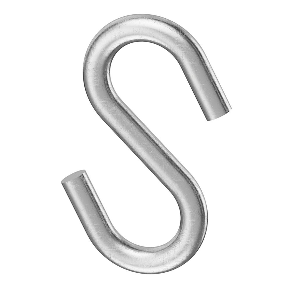 Essentials S Hooks Stainless Steel 46 x 5mm 2 Pack - Screwfix