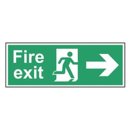 Essentials Non Photoluminescent "Fire Exit Man Right Arrow" Sign 100mm ...