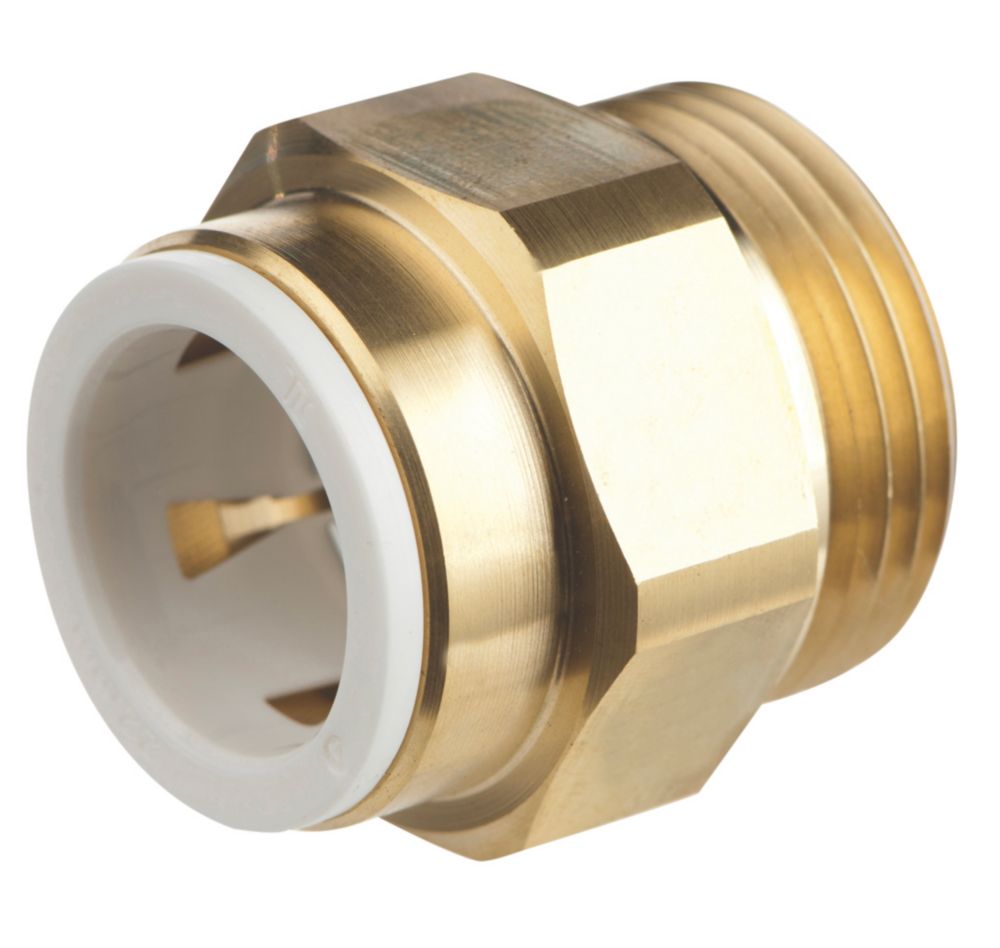 Flomasta Brass Push-Fit Adapting Male Pipe Fitting Adaptor 22mm x 1 ...