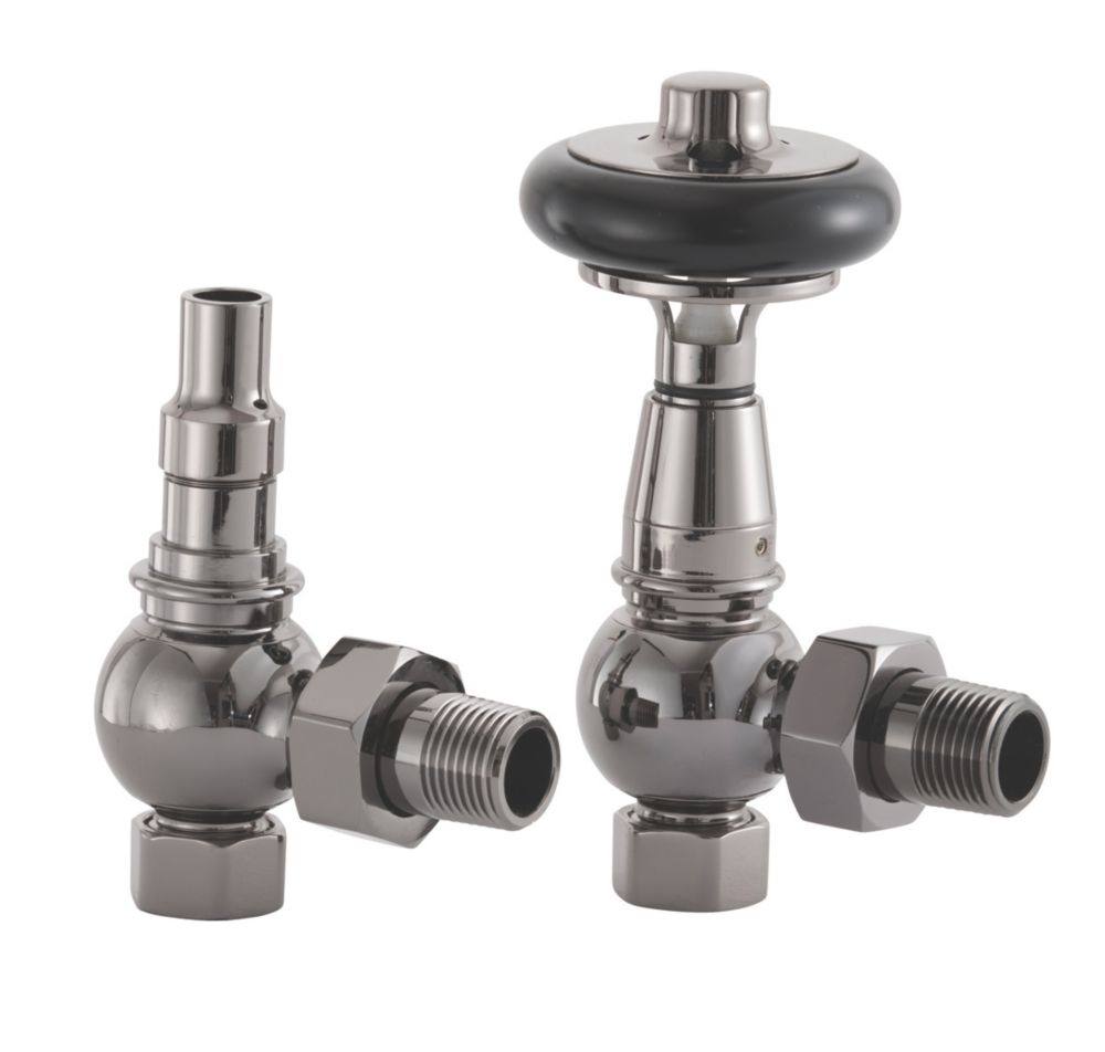 Arroll UK-28 15mm x 1/2" Black Nickel Angled Traditional Thermostatic ...
