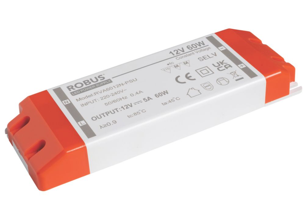 Robus Vegas 12V Constant Voltage LED Driver 30W - Screwfix