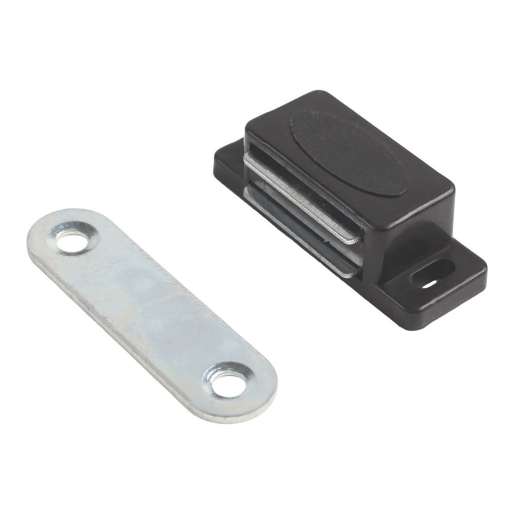 Essentials 2-Hole Magnetic Cabinet Catch Black 41mm x 16mm 10 Pack ...
