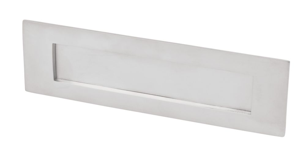 Essentials Victorian Letter Plate Satin Chrome 250mm x 75mm - Screwfix