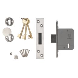 Smith & Locke Fire Rated Satin Stainless Steel BS 5-Lever Mortice ...