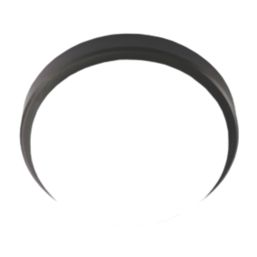 LAP Davenport Outdoor Round LED Bulkhead Black 12W 600lm - Screwfix