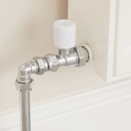 Flomasta White Straight Manual Radiator Valve 15mm x 21mm - Screwfix