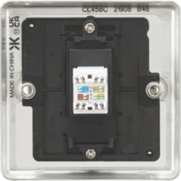 Knightsbridge 1-Gang RJ45 Ethernet Socket Brushed Chrome - Screwfix