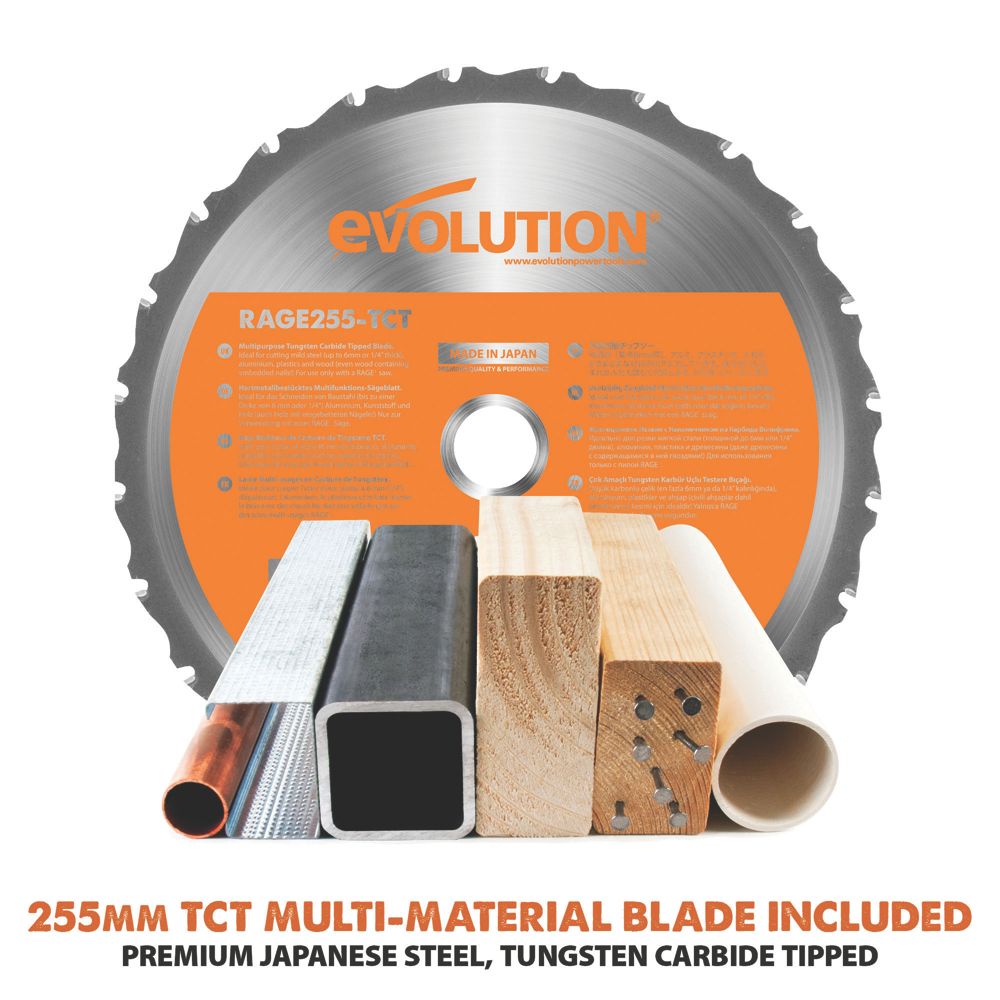 Evolution 2000w 240v 255mm sliding mitre saw store