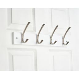 Hardware Solutions 4 Hook Rail White 450mm x 125mm