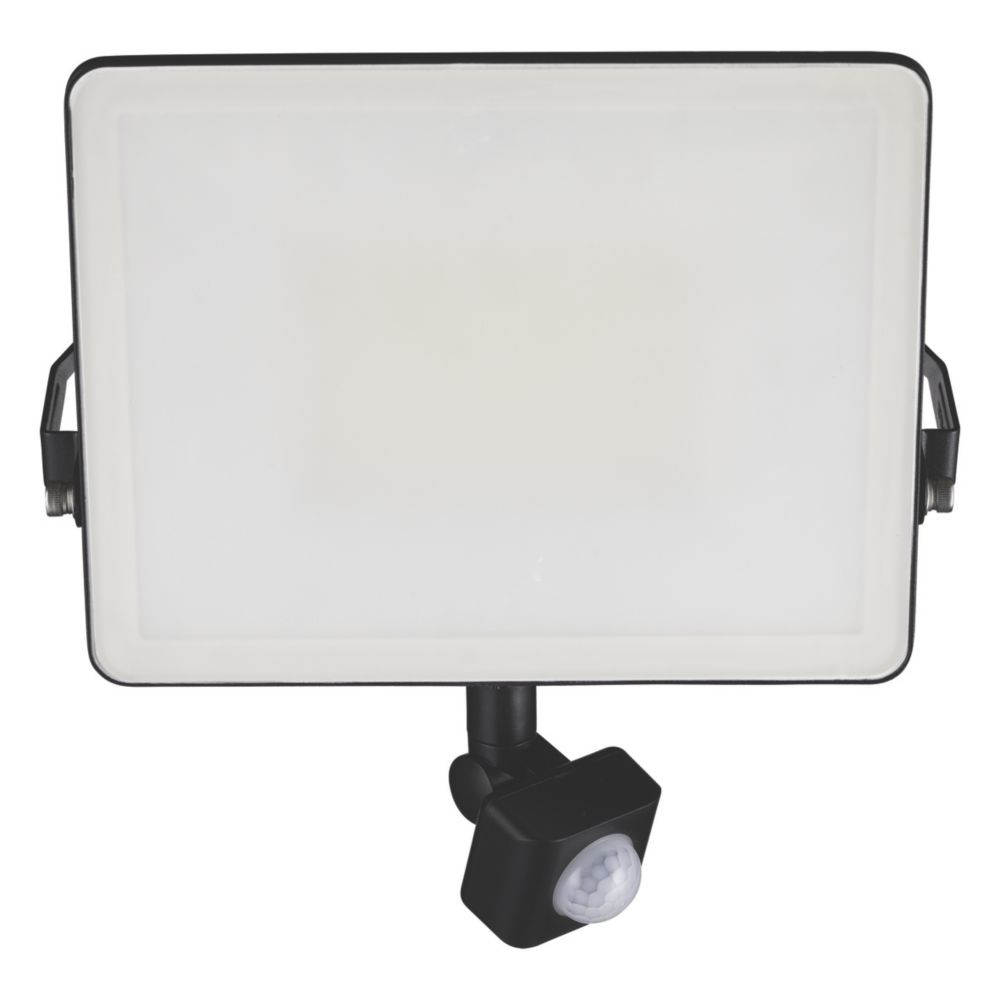 TCP Indoor & Outdoor LED Floodlight With PIR Sensor Black 50W 7000lm ...