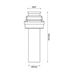 Essentials 1/2" BSP Male x 15mm Compression 65mm Chrome Radiator ...