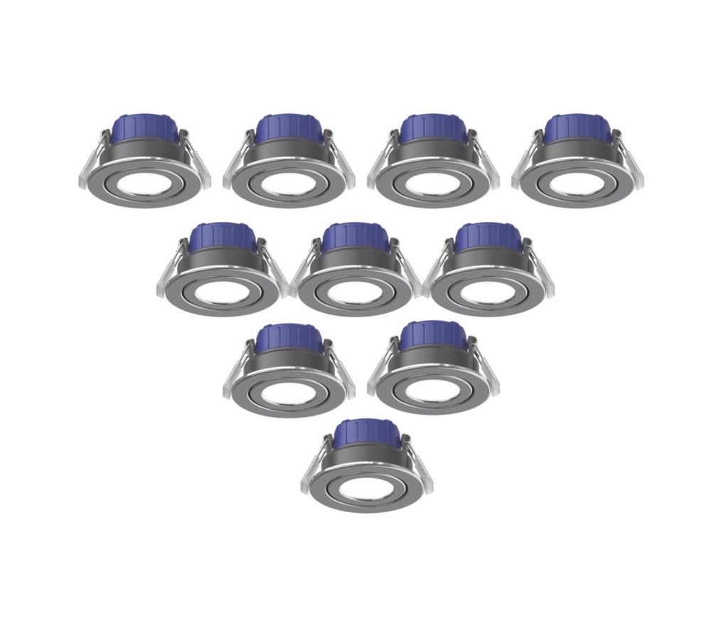 LAP Chaac Tilt Fire Rated LED Downlights Polished Chrome 5.5W 600lm 10 ...