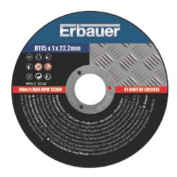 Erbauer Metal Cutting Discs 115mm (4 1/2") x 22.2mm 10 Pack - Screwfix