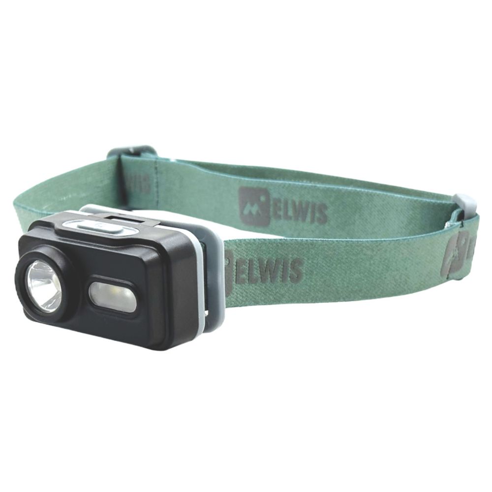 Elwis Glow For You H150 LED Headtorch Black & Green 150lm - Screwfix