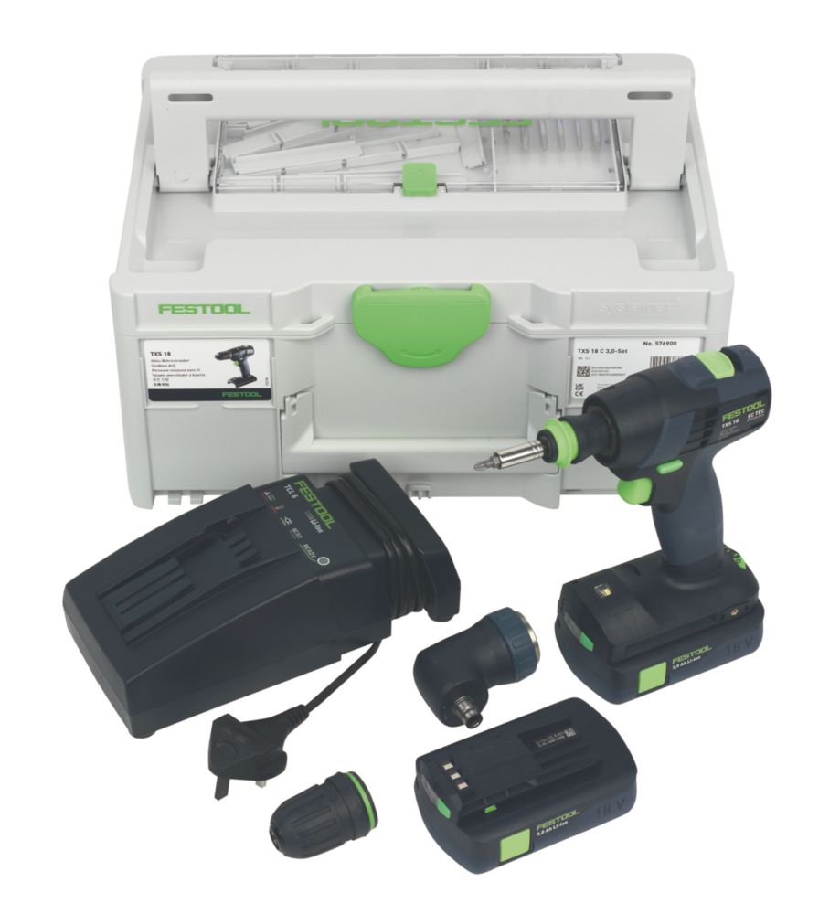 Festool TXS 18 C 3.0-Set 18V 2 x 3.0Ah Li-Ion Airstream Li-High Power ...