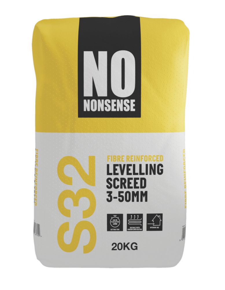 No Nonsense S32 Cement-Based Levelling Screed 20kg - Screwfix