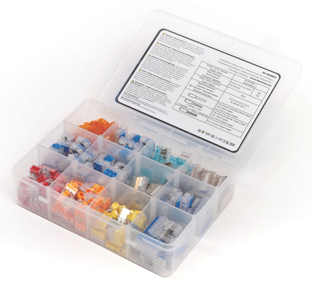 Ideal Push-In & Gen II Lever Connector Kit 240 Piece Set - Screwfix