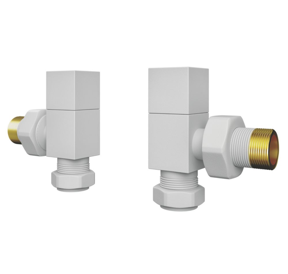 ETAL Swelt 15mm x 1/2" White Angled Designer Manual Radiator Valve Head ...