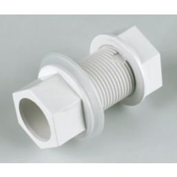 FloPlast Straight Tank Connectors White 21.5mm 5 Pack - Screwfix