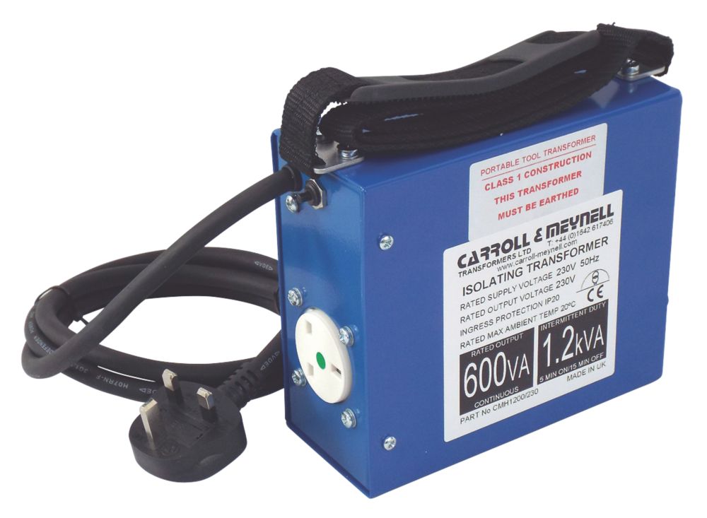 Carroll & Meynell 1200VA Intermittent Step-Down Isolation Transformer ...