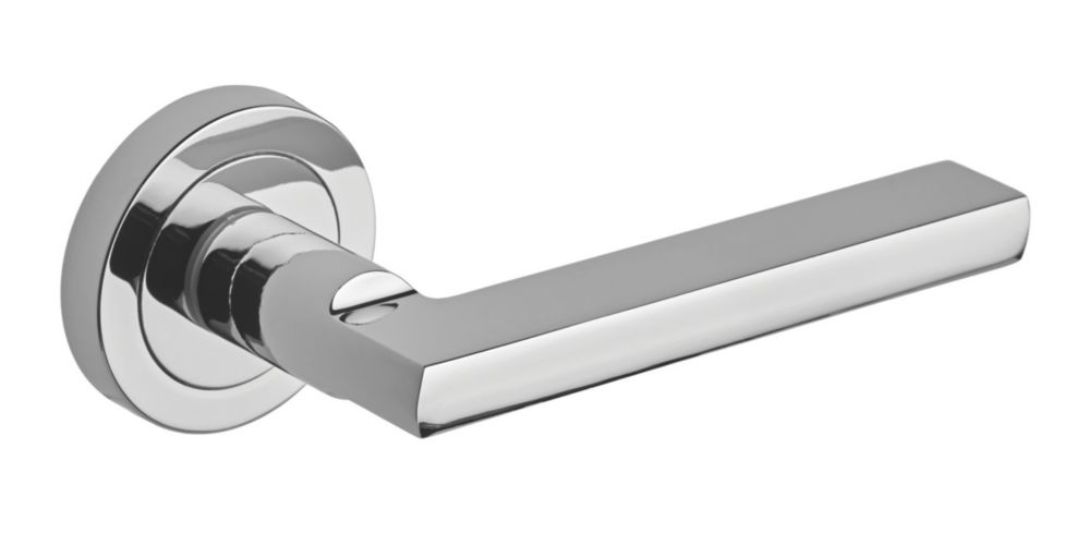 Designer Levers Scylla Lever on Rose Door Handle Pair Polished Chrome ...