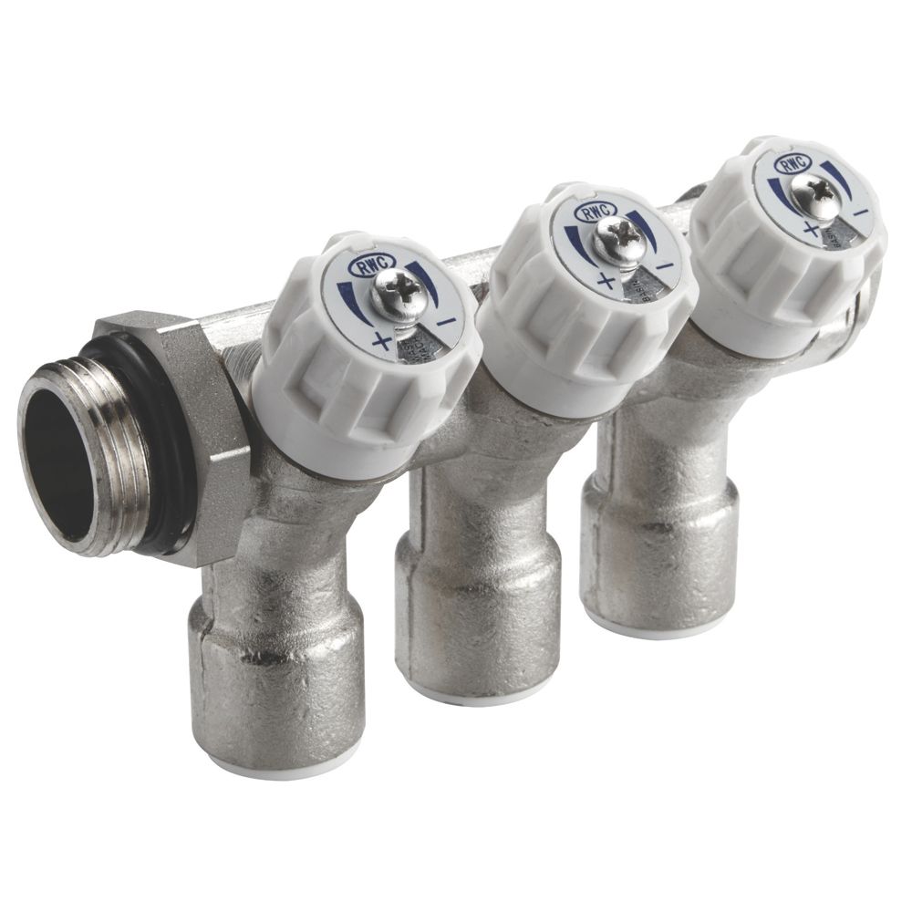 Reliance Valves 3-Port Potable Water Manifold 15mm x 3/4" - Screwfix