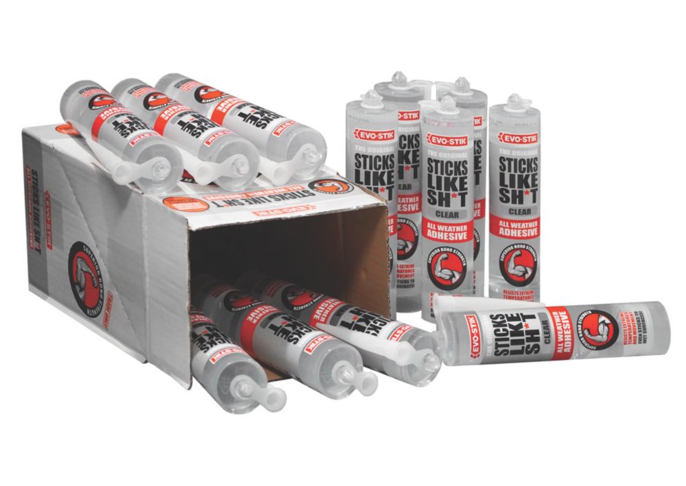Evo-Stik Sticks Like Sh*t Solvent-Free All-Weather Adhesive Clear 290ml ...