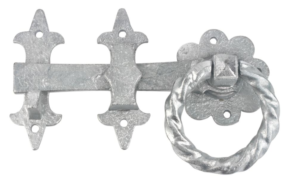 GateMate Ornamental Ring Gate Latch Silver 250mm - Screwfix