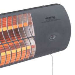 Essentials 600 / 1200W Electric Wall-Mounted Quartz Heater Grey - Screwfix
