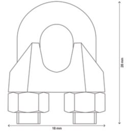 Essentials M5 Wire Rope Clamps Silver 10 Pack - Screwfix