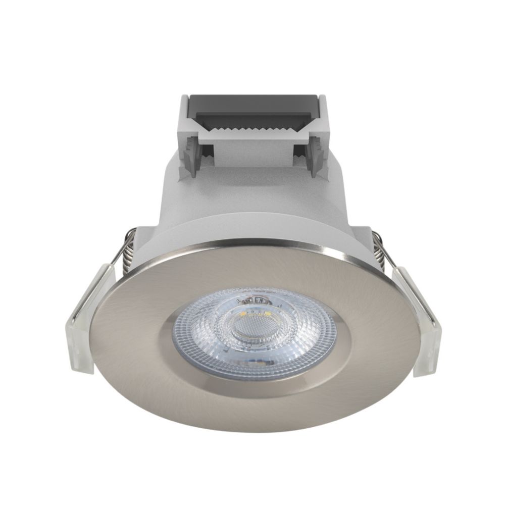LAP Ubertas Fixed LED Downlight Brushed Nickel 4W 420lm - Screwfix