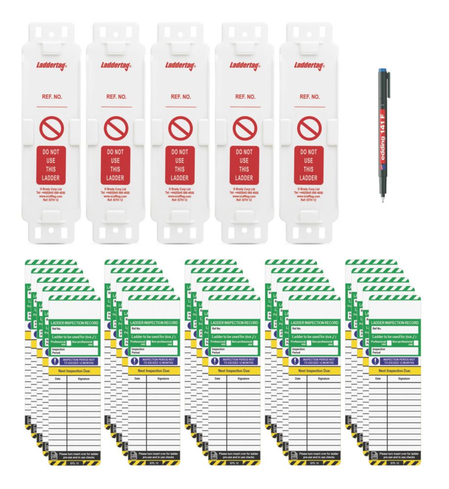 Scafftag Ladder Tag Kit 31 Pieces - Screwfix
