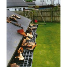 FloPlast Gutter Guards Black 100-115mm x 500mm 10 Pack - Screwfix