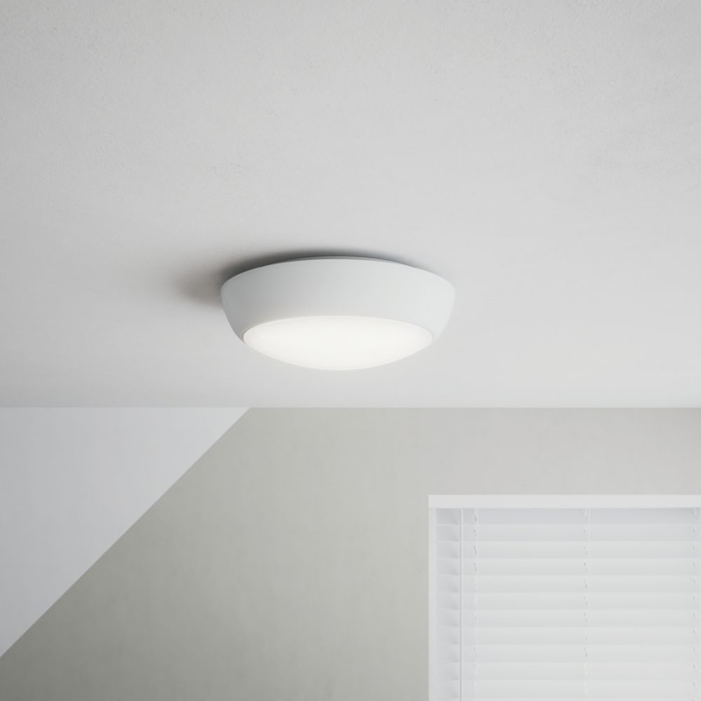 LAP Quiritis Indoor Round LED Bulkhead White 10W 1200lm - Screwfix