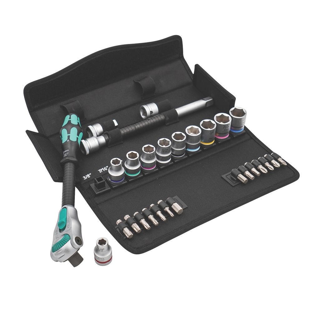 Wera 8100 SC 9 Zyklop Speed 1/2" Drive Ratchet & Socket Set 28 Pcs ...