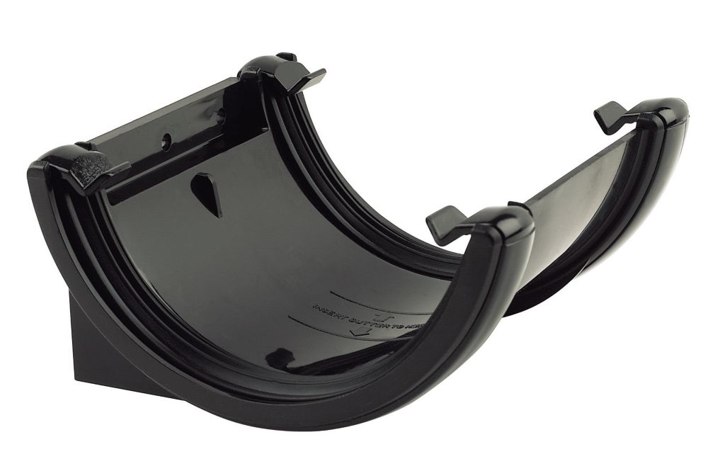 FloPlast uPVC Half Round Union Bracket Black 112mm - Screwfix