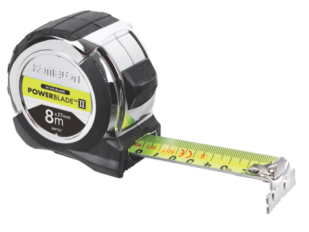 Komelon PowerBlade II Metric Only 8m Tape Measure - Screwfix