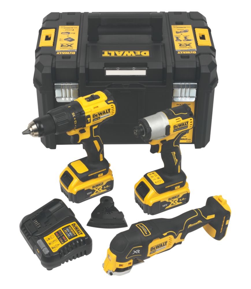 DeWalt DCK328P2T-GB 18V 2 x 5.0Ah Li-Ion XR Brushless Cordless 3-Piece ... DeWalt DCK328P2T-GB 18V 2 x 5.0Ah Li-Ion XR Brushless Cordless 3-Piece ...