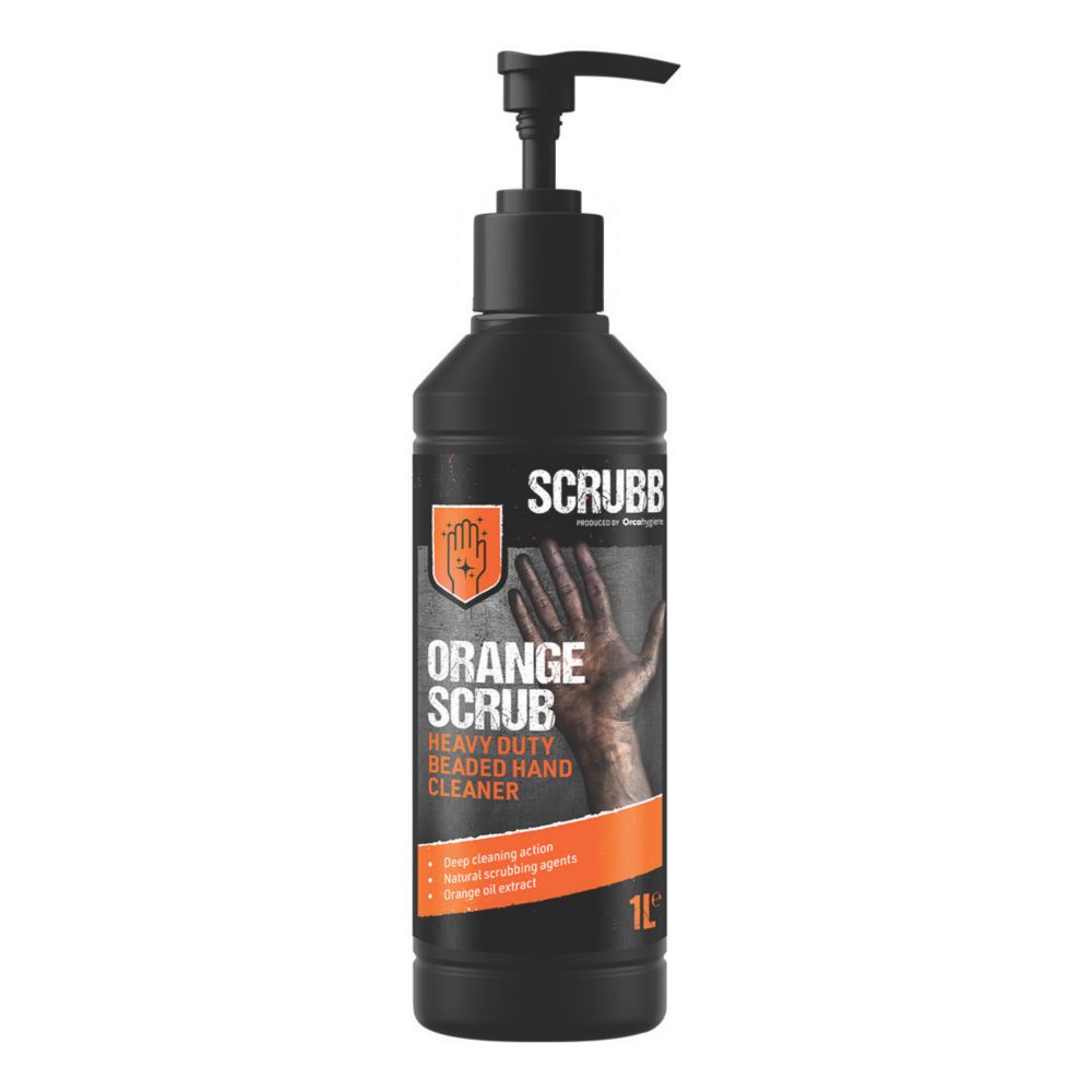 Scrubb Orange Scrub Heavy Duty Gritty Hand Cleaner 1Ltr - Screwfix