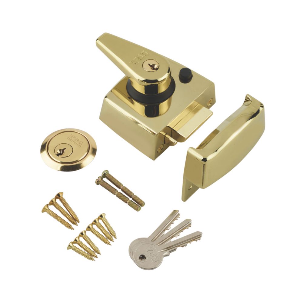 ERA 183-31 Double Locking Night Latch Brass 40mm Backset - Screwfix