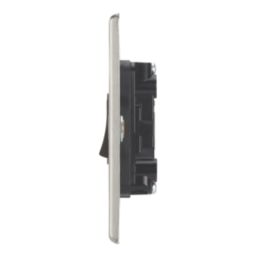 Contactum Iconic 10AX 1-Gang 1-Way Retractive Bell Switch Brushed Steel ...