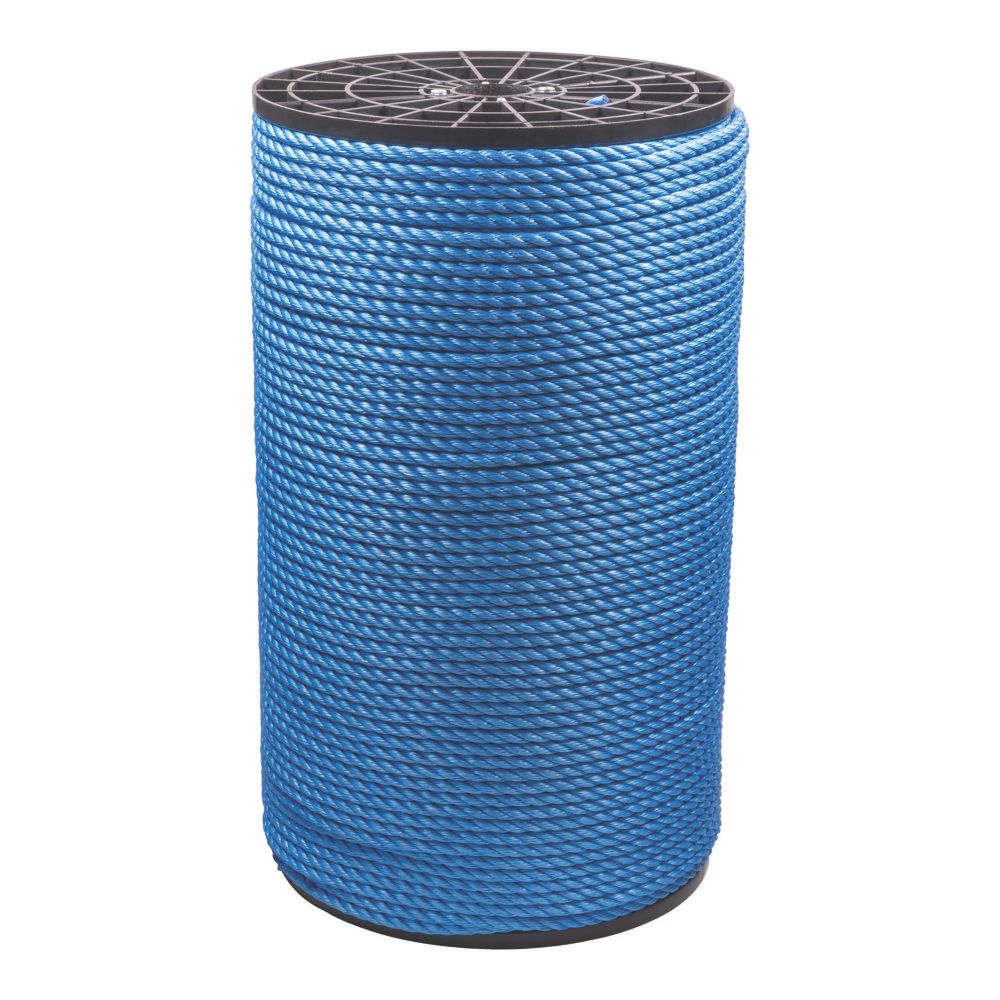 Essentials Twisted Rope Blue 8mm x 500m - Screwfix