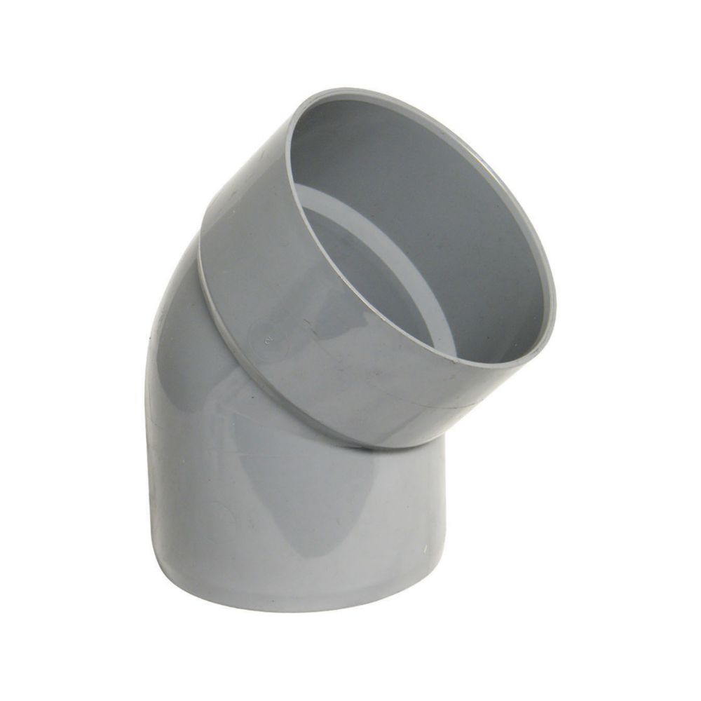 FloPlast Solvent Weld 135° Single Socket Bottom Offset Bend Grey 110mm ...