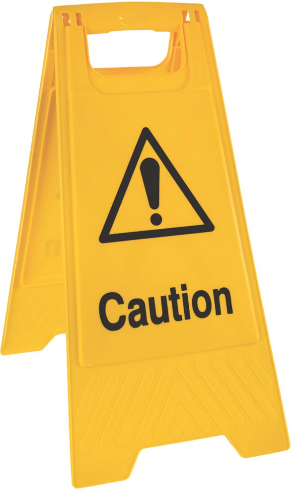"Caution" A-Frame Sign 600mm x 300mm - Screwfix