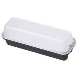 LAP Zelto Outdoor Rectangular LED Bulkhead Black 8W 850lm - Screwfix